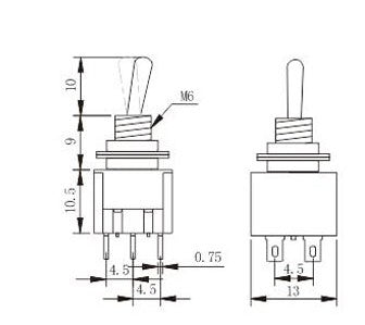 DPDT Sub-Miniature Toggle Switch ON-ON 250VAC 3A/125VAC 6A (Pro# SWT02 – N-Tech 2021 Ltd