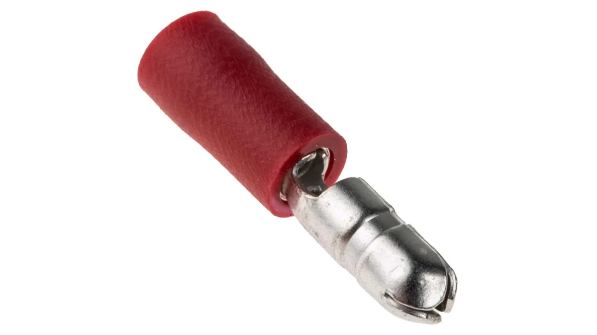 SAVITECH - 4mm Red Male Bullet Style Crimp Terminal Pack of 10 (Pro# C ...