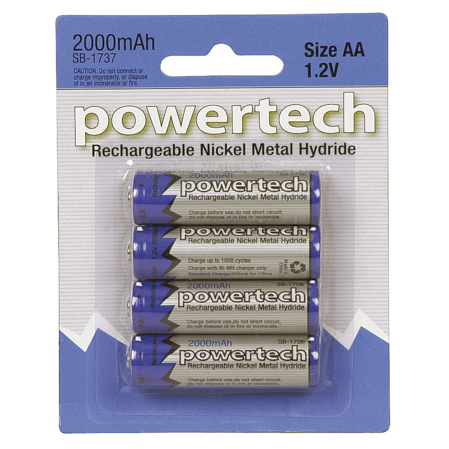 PowerTech AA Rechargeable Battery 4 Pk 2000mAh – N-Tech 2021 Ltd