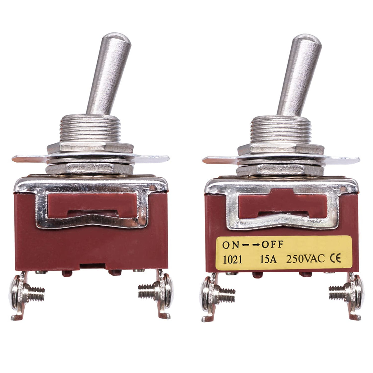 SPST ON-OFF Heavy Duty Toggle Switch 15A 250VAC /2 Position / 2 Pin (P ...