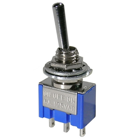 SPDT ON-OFF-ON (Centre-Off) Miniature Toggle Switch 6A 125VAC/ 2A 250V ...