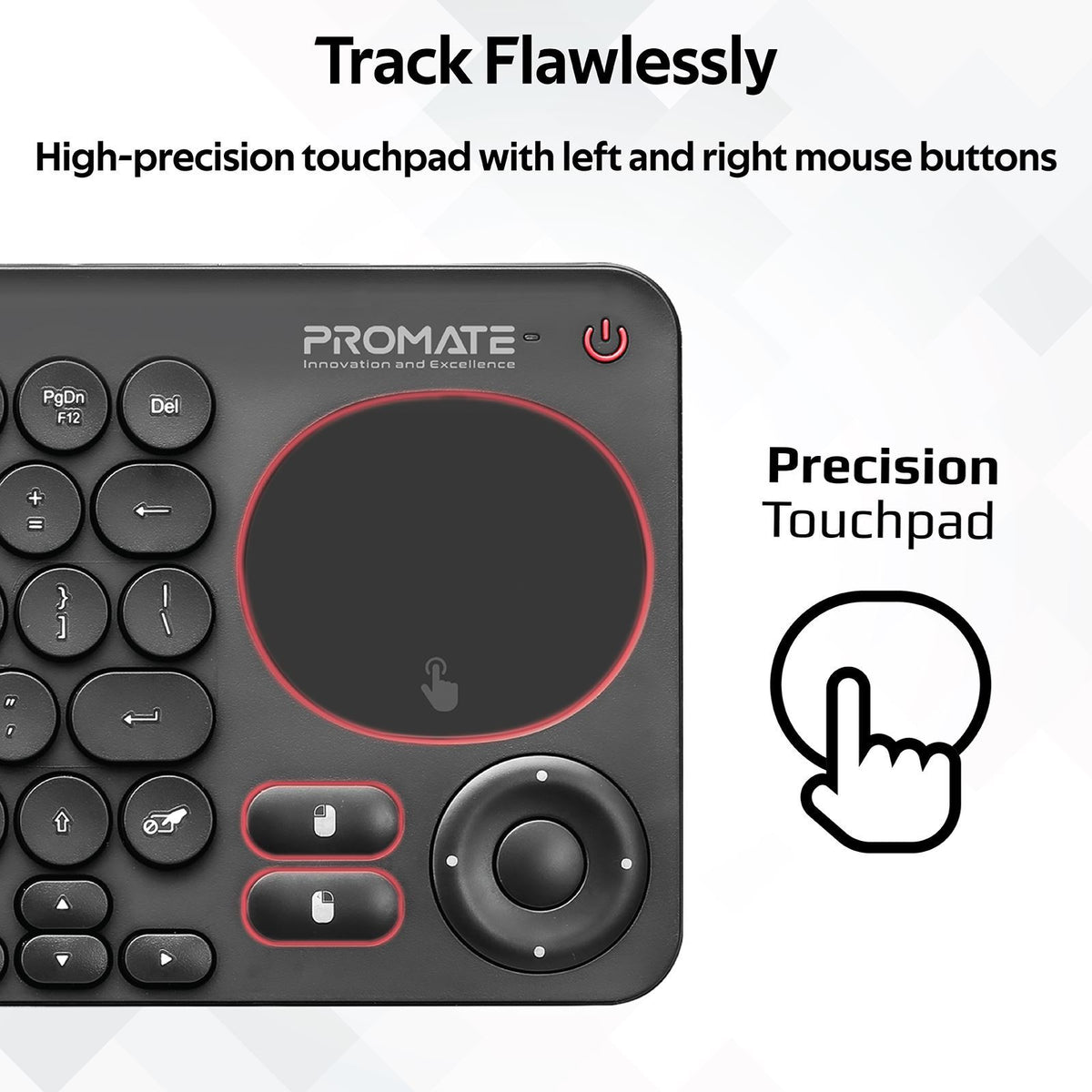 PROMATE Dual Mode Bluetooth + Wireless IR Multimedia Keyboard (Pro# KE ...