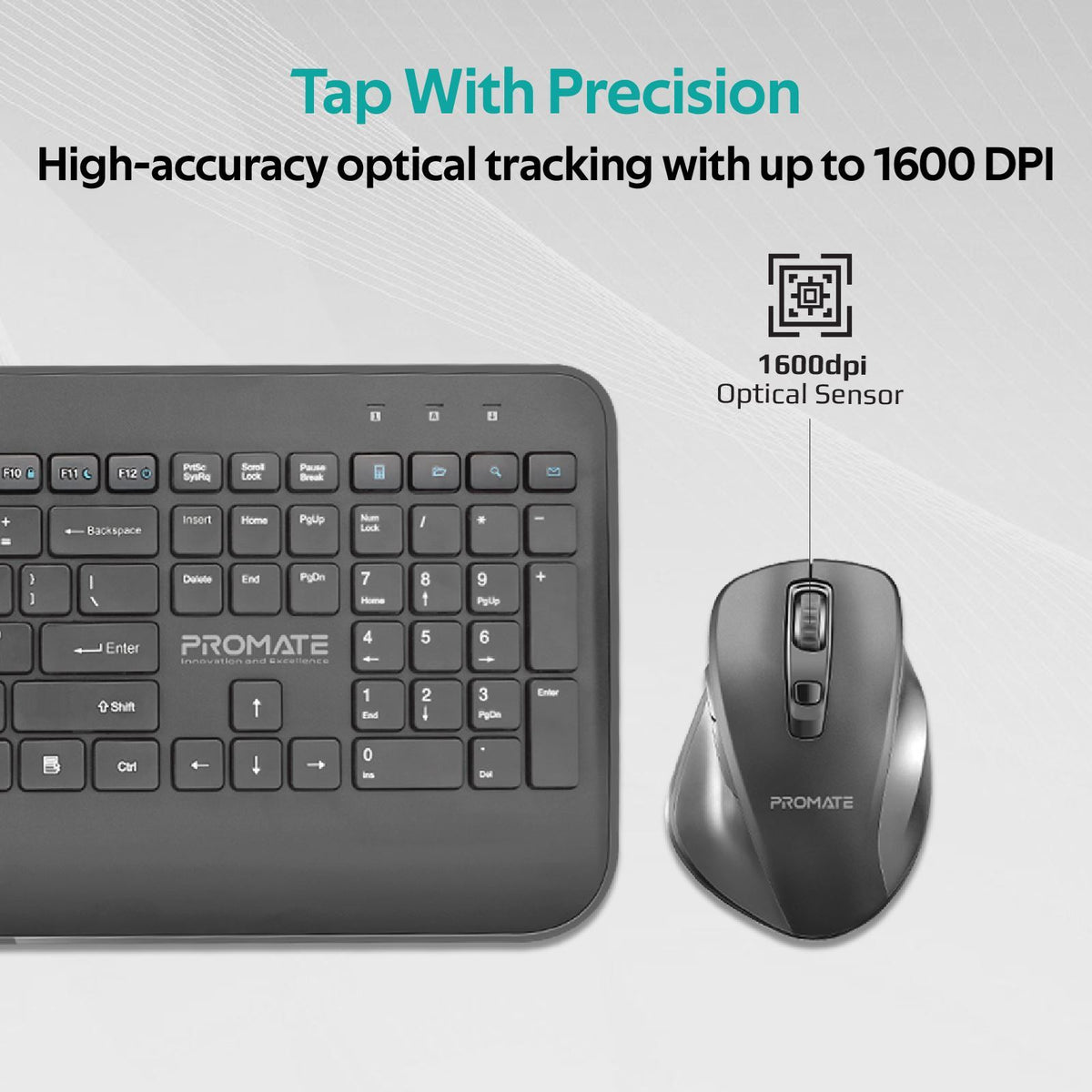 PROMATE Wireless Ergonomic Keyboard & Contoured Mouse. – N-Tech 2021 Ltd